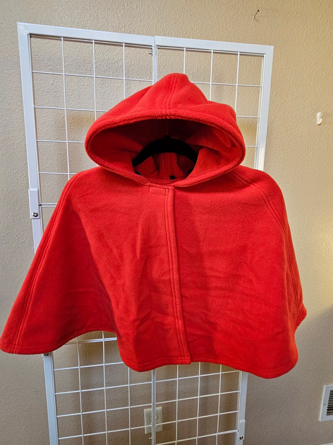 Red Hooded Poncho, Cosplay Poncho, Toddler Poncho; Hook and Loop Cape ...