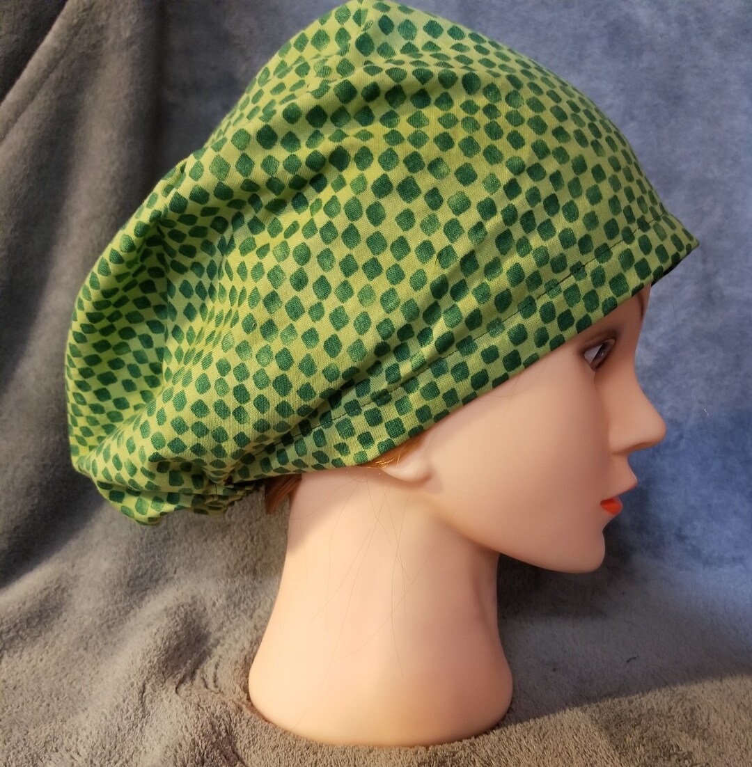 Green Small Checks Pixie Style Scrub Cap, Euro Style Scrub Cap - Etsy