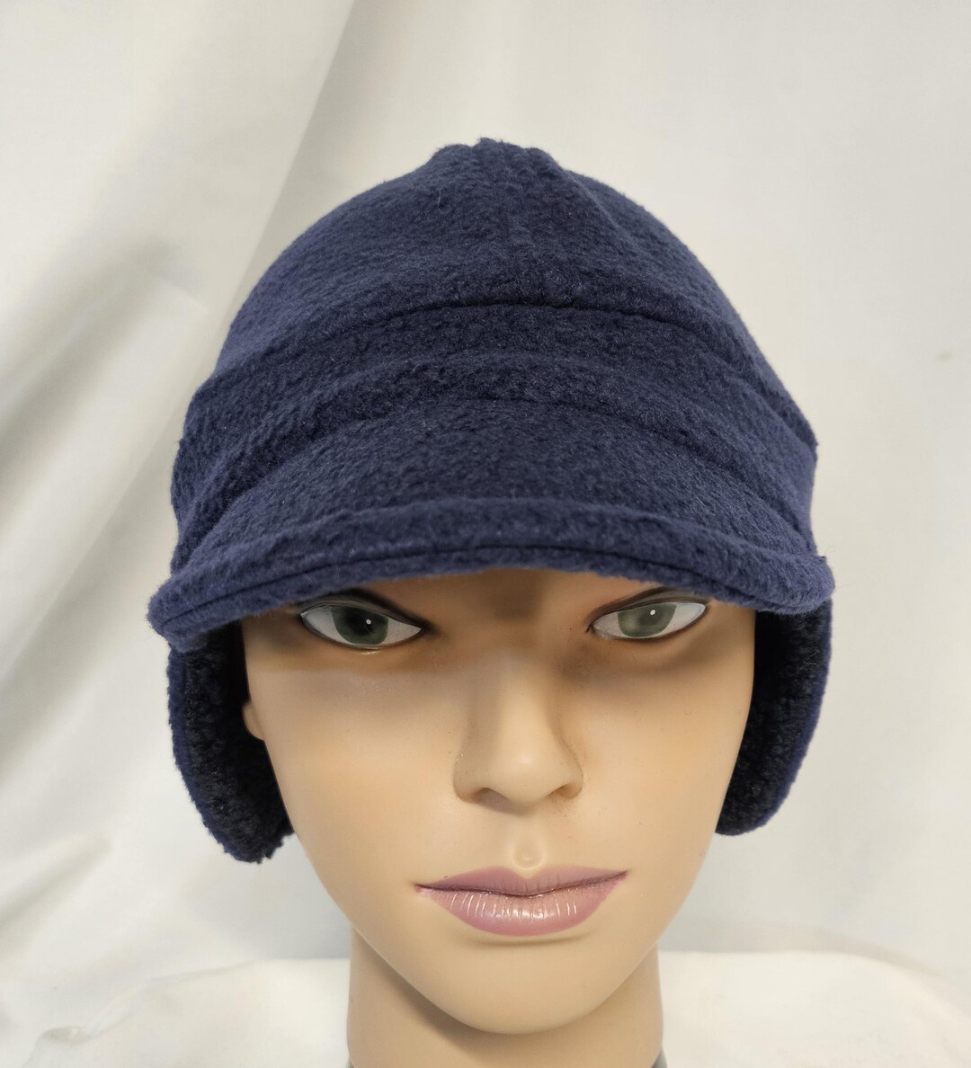 Navy Blue Fleece Winter Cap With Visor: Fleece Winter Cap With Visor ...
