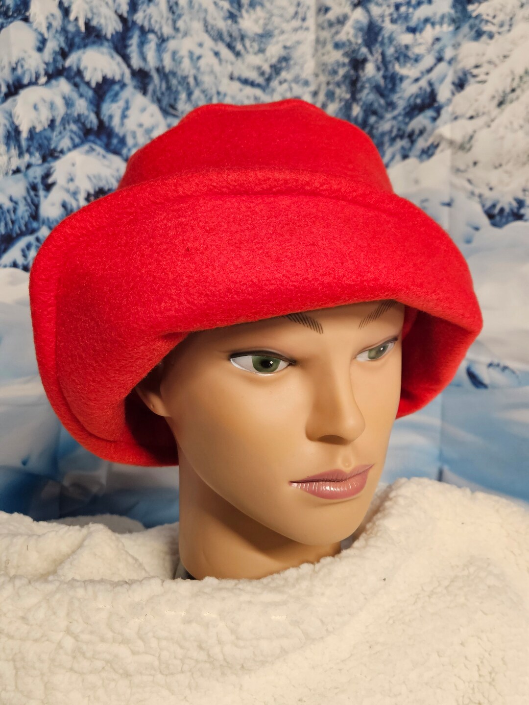 Red Polar Fleece Fleece Winter Flapper Hat - Etsy