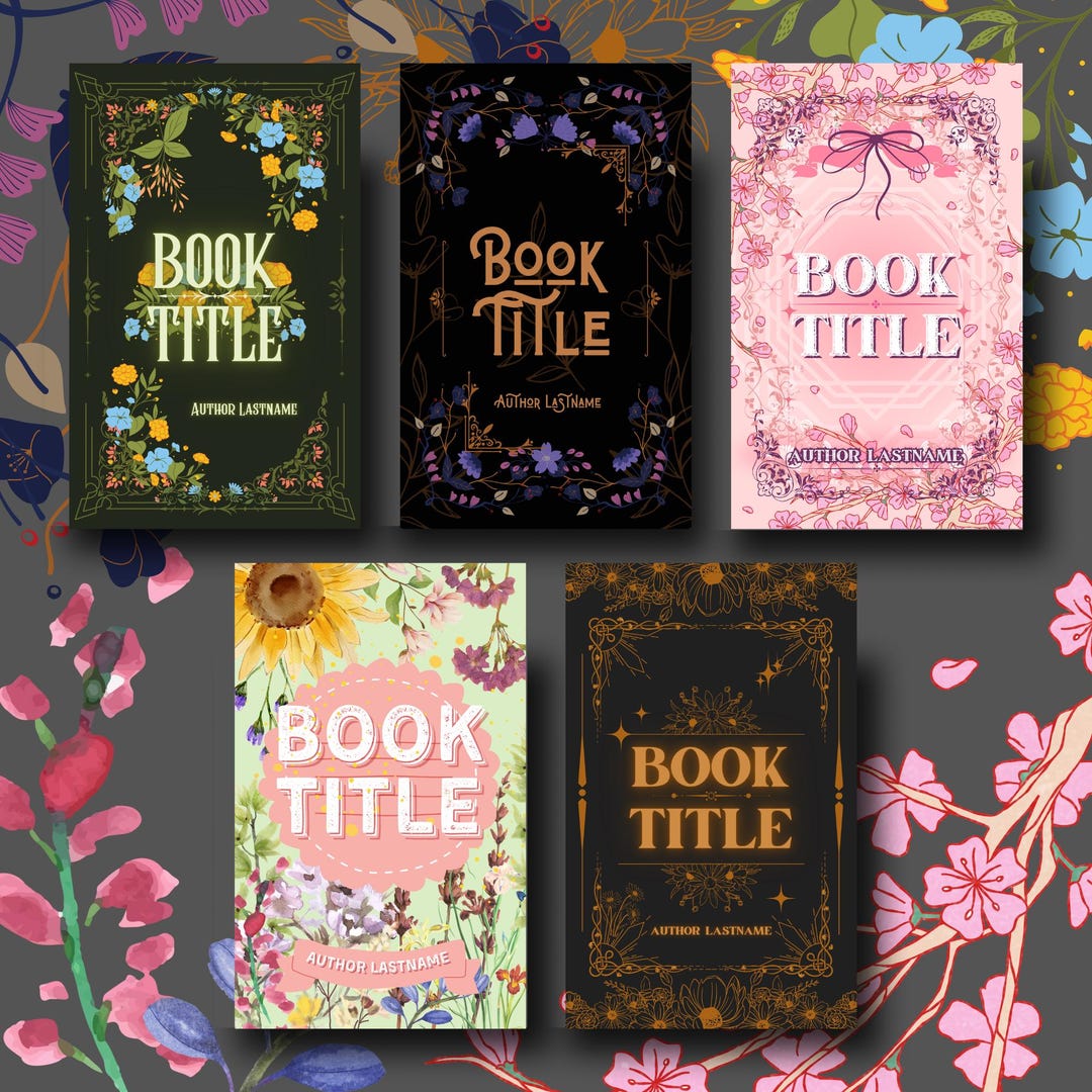 Canva Ebook Templates - 5 Floral Digital Book Covers | Digital Book ...