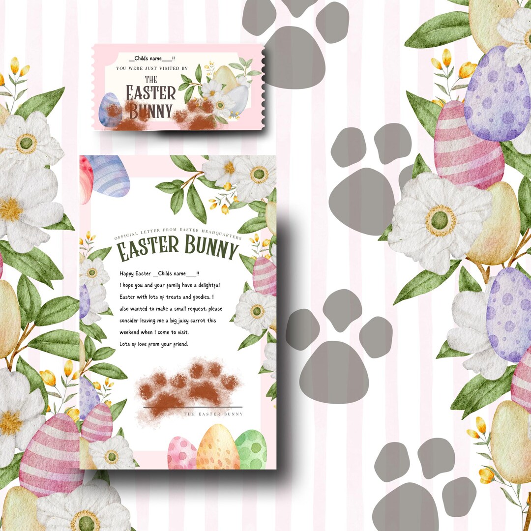 Canva Easter Bunny Letter Templates - Letter, Visitation Ticket ...