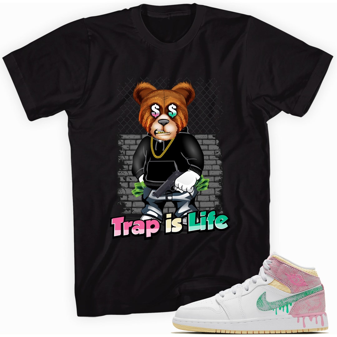 Trap is Life Made to Match Jordan 1 Mid Paint Drip - Etsy