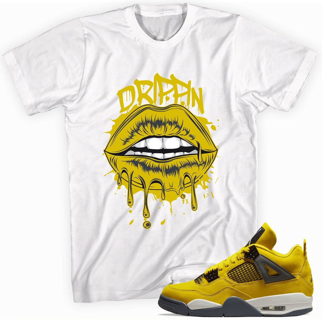 Drippin T-shirt Match Jordan 4 Lightning - Etsy