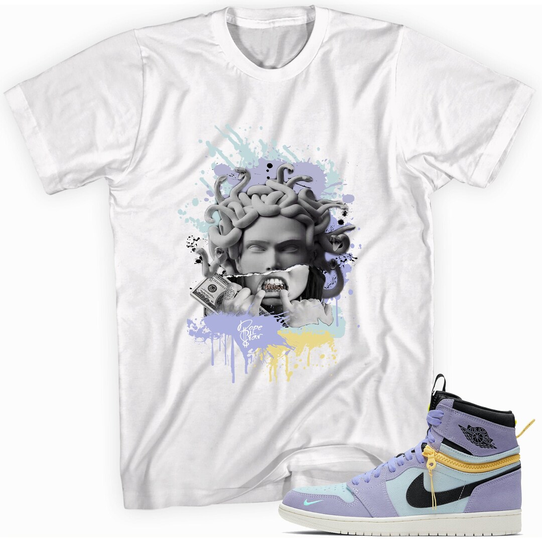 Medusa Custom Sneaker Shirt Made to Match Jordan 1 Switch Purple Pulse ...