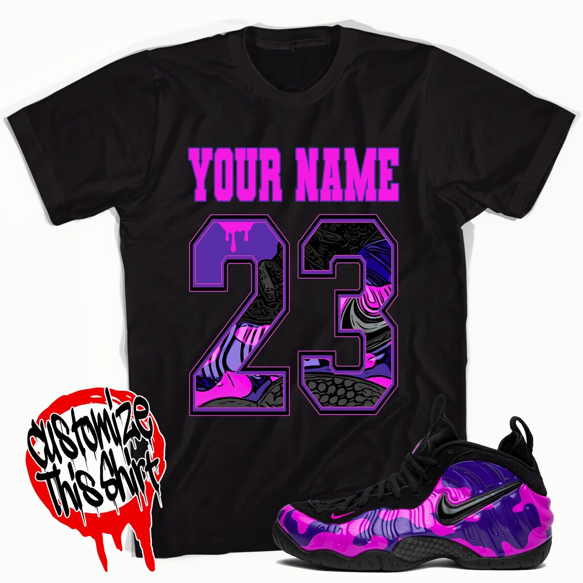 Custom Name Number 23 Unisex Sneaker T-shirt Made for - Etsy