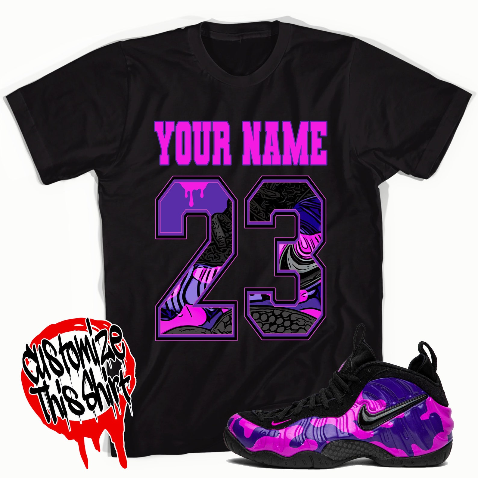 Custom Name Number 23 Unisex Sneaker T-shirt Made for Nike Air | Etsy