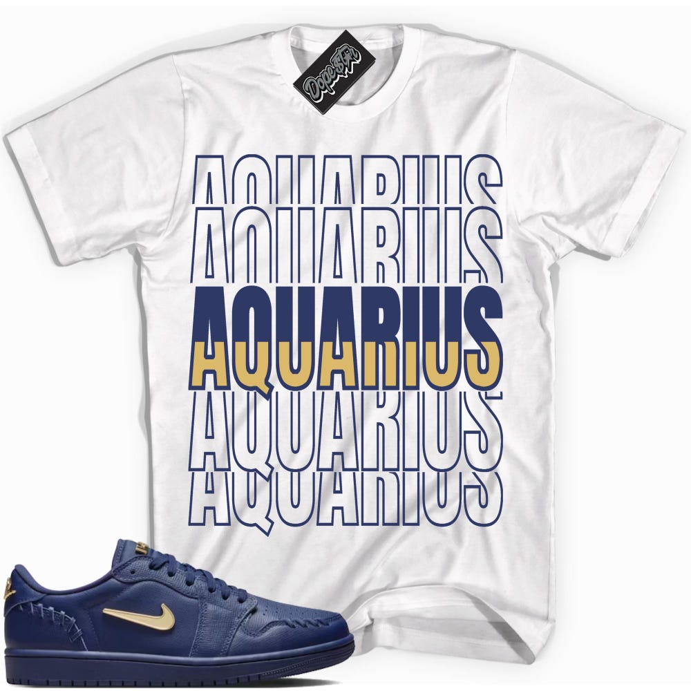 Method Of Make Midnight Navy Metallic Gold 1S Sneaker Shirt Aquarius ...