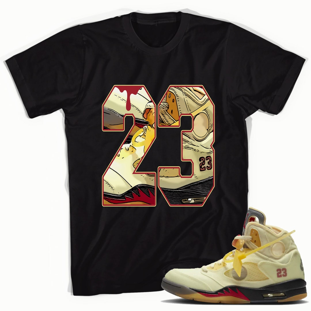 Number 23 Sneaker T-shirt Made for Jordan 5 Retro off White Sail 2020 ...