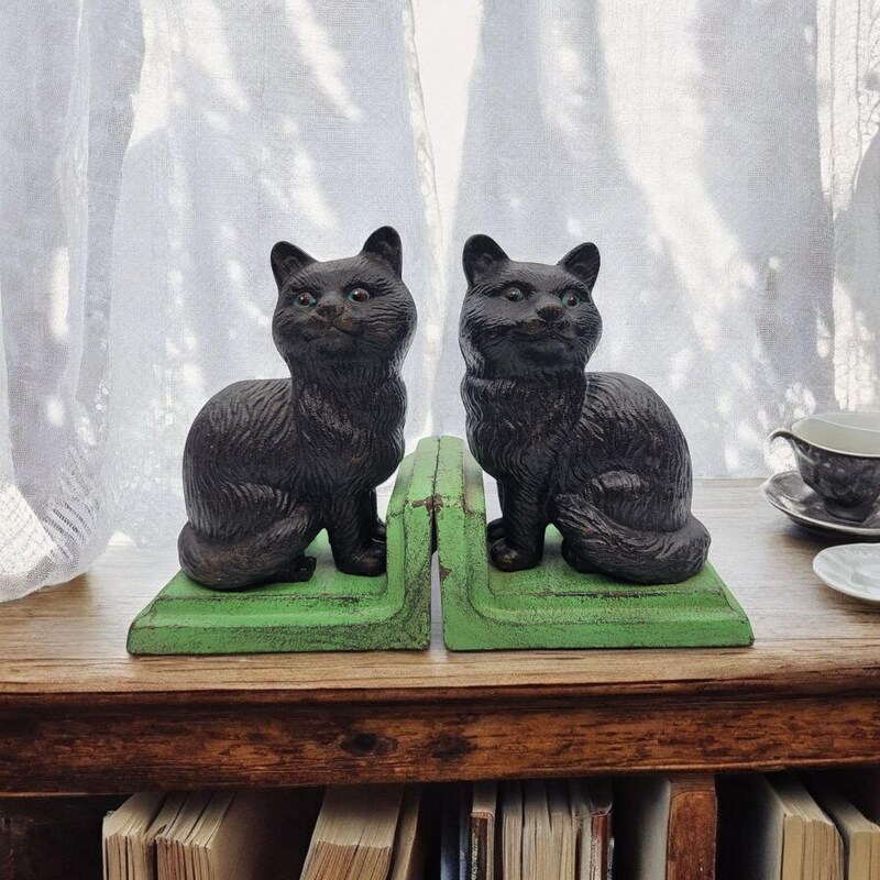 Cat Bookends - Etsy