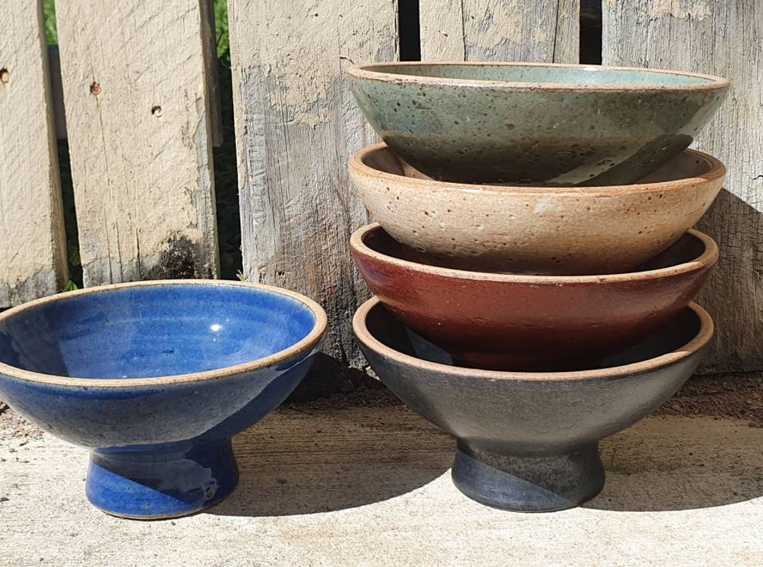 Footed Bowl, Pedestal Bowl, Fruit Bowl, Ceramic Footed Bowl, Handmade ...