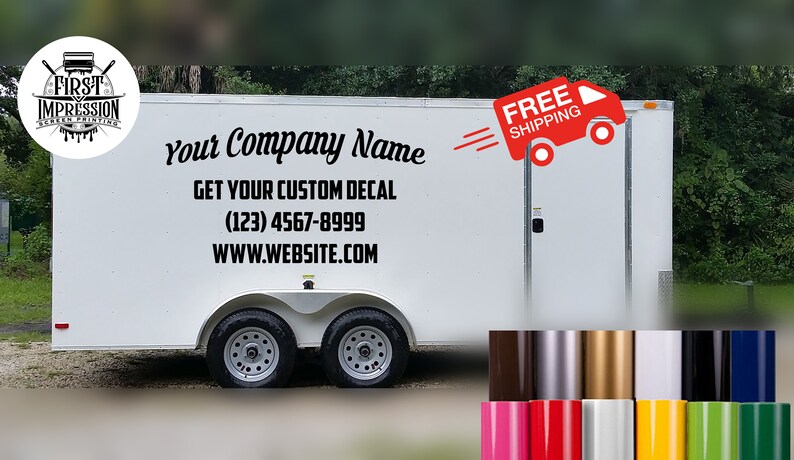Custom Vinyl Trailer Decals Lettering, Enclosed Trailer Signs Graphics ...