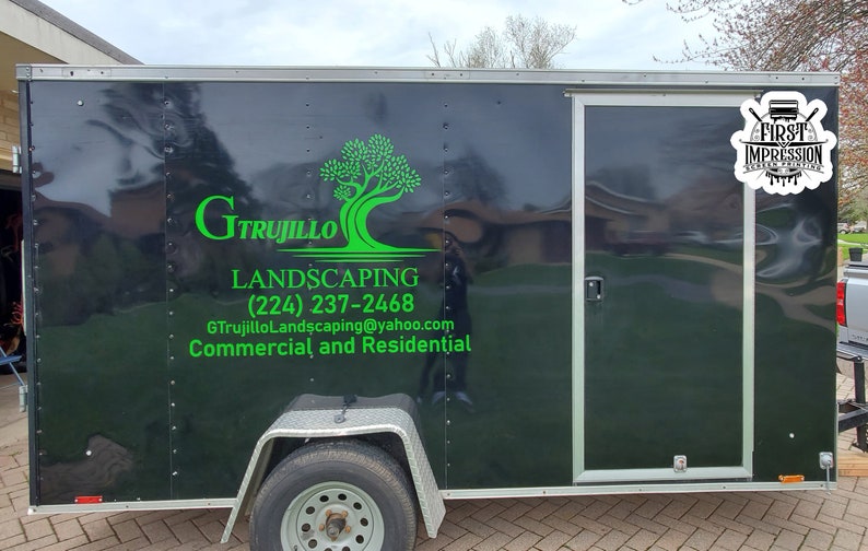 Custom Vinyl Trailer Decals Lettering, Enclosed Trailer Signs Graphics ...