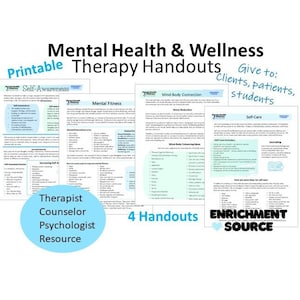 Mental Health Handouts, Wellness Handouts, Therapy Handouts, Therapist ...