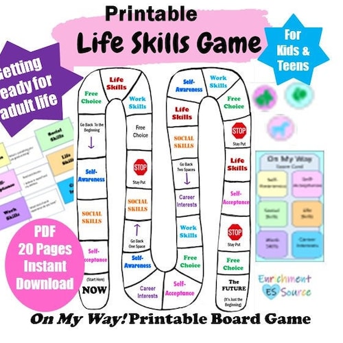 Life Skills Printable Board Game Counseling Group Game Adult - Etsy