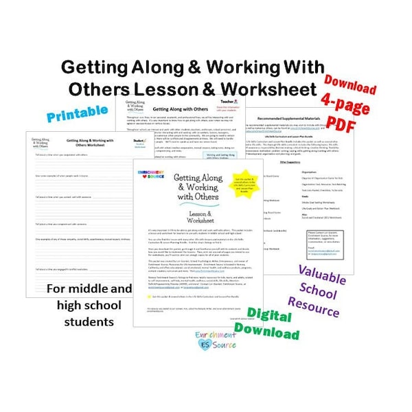 Life Skills Worksheets and Lessons - Etsy