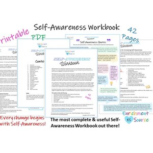 Self-awareness Workbook, Self Awareness Journal, Self Awareness Packet ...