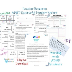 ADHD Classroom Lesson Plan and Resources Packet, ADHD Worksheets, ADHD ...