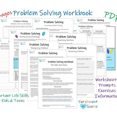 Problem Solving Printable Workbook for Kids and Teens Life - Etsy