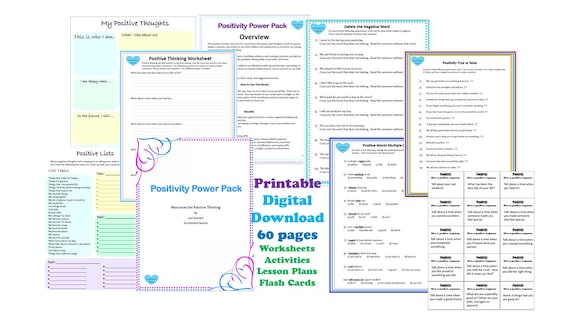 Kids and Teens Positive Thinking Power Pack 60 Page | Etsy