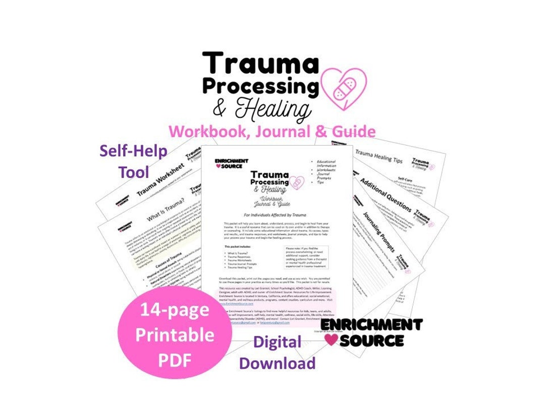 Trauma Processing and Healing Packet, Trauma Self Help Workbook, Coping ...
