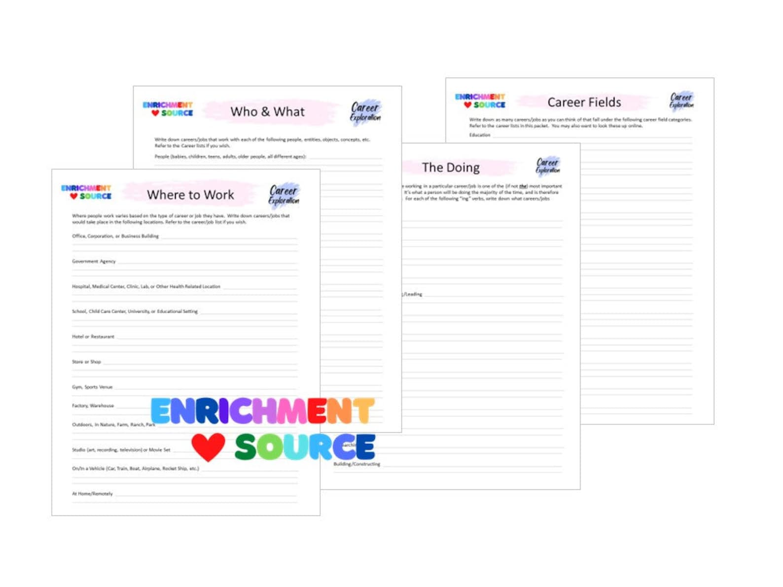Career Lessons for Kids and Teens, Career Exploration Workbook, Job ...