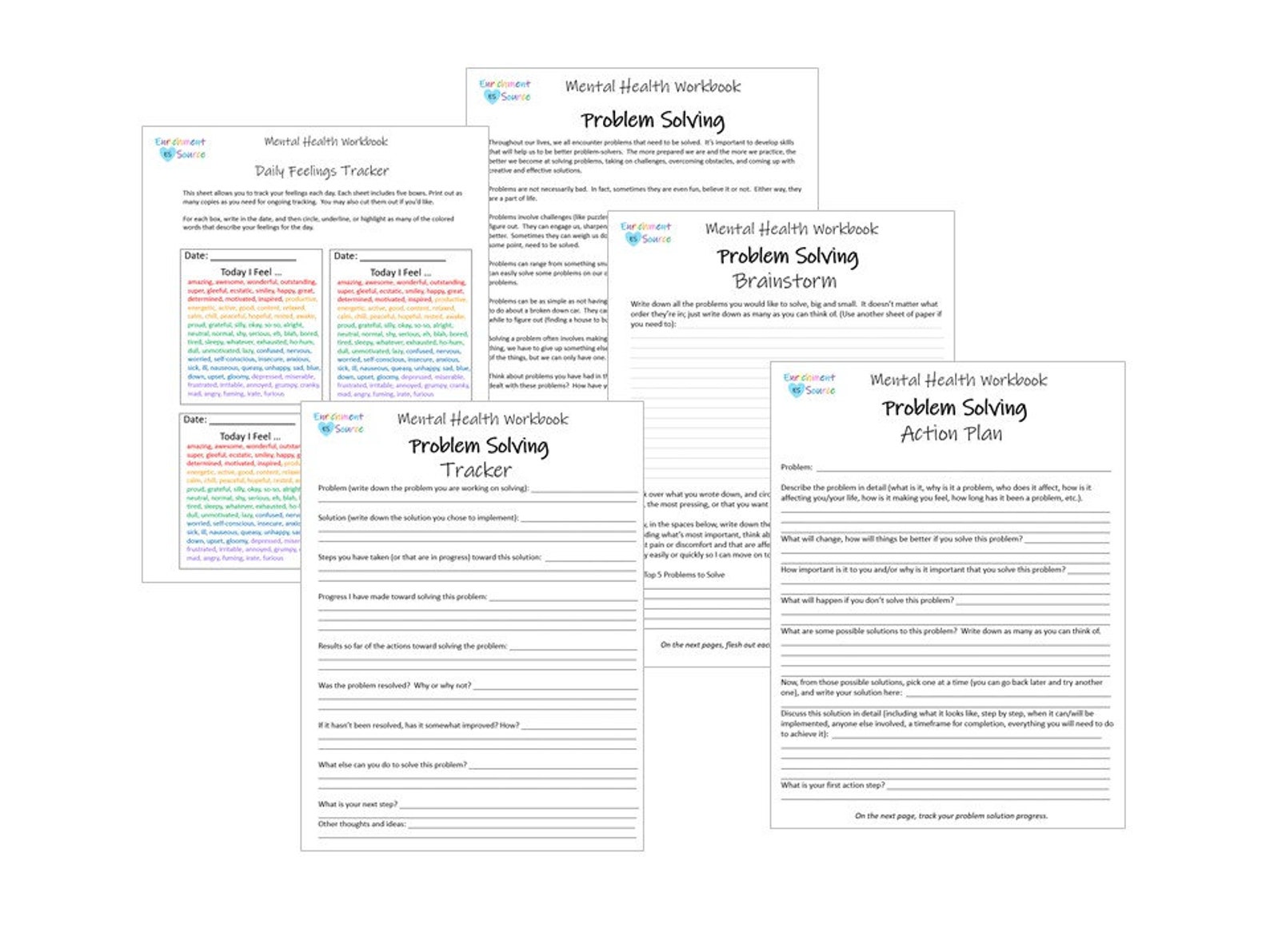 Kids Mental Health Workbook, Teens Mental Health Packet, Mental Health ...