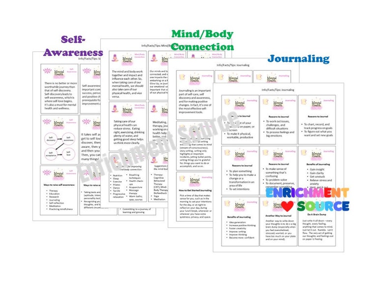 Mental Health Flash Cards, Self Care Flash Cards, Self Improvement ...
