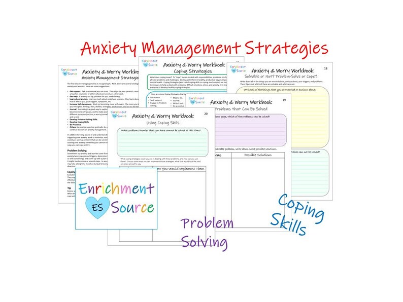 Anxiety Workbook for Kids, Teens, Young Adults, Worry Journal ...