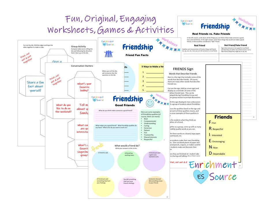 Friendship Skills Counseling Group Packet, Social Skills Bundle, Friend ...