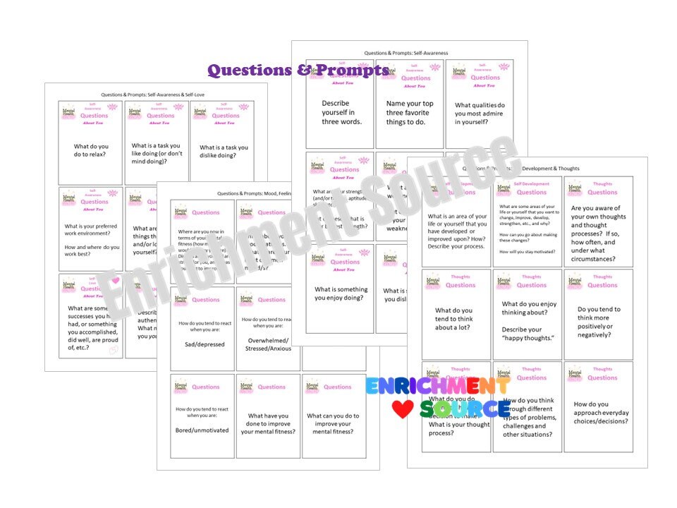 Mental Health Flash Cards, Self Care Flash Cards, Self Improvement ...