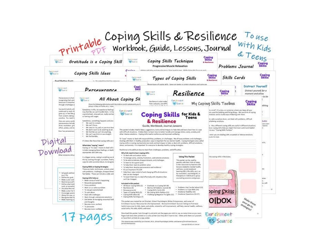 Resilience Building Workbook for Kids and Teens, Coping Skills Lessons ...
