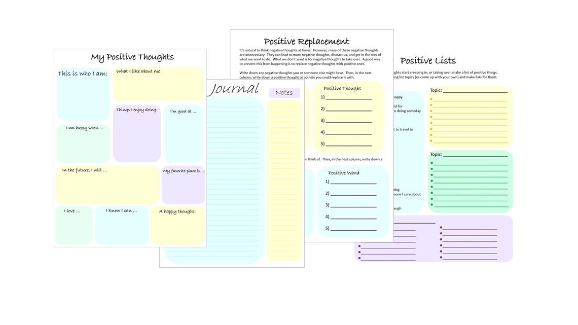 Kids and Teens Positive Thinking Power Pack, 60 Page Counseling Group ...