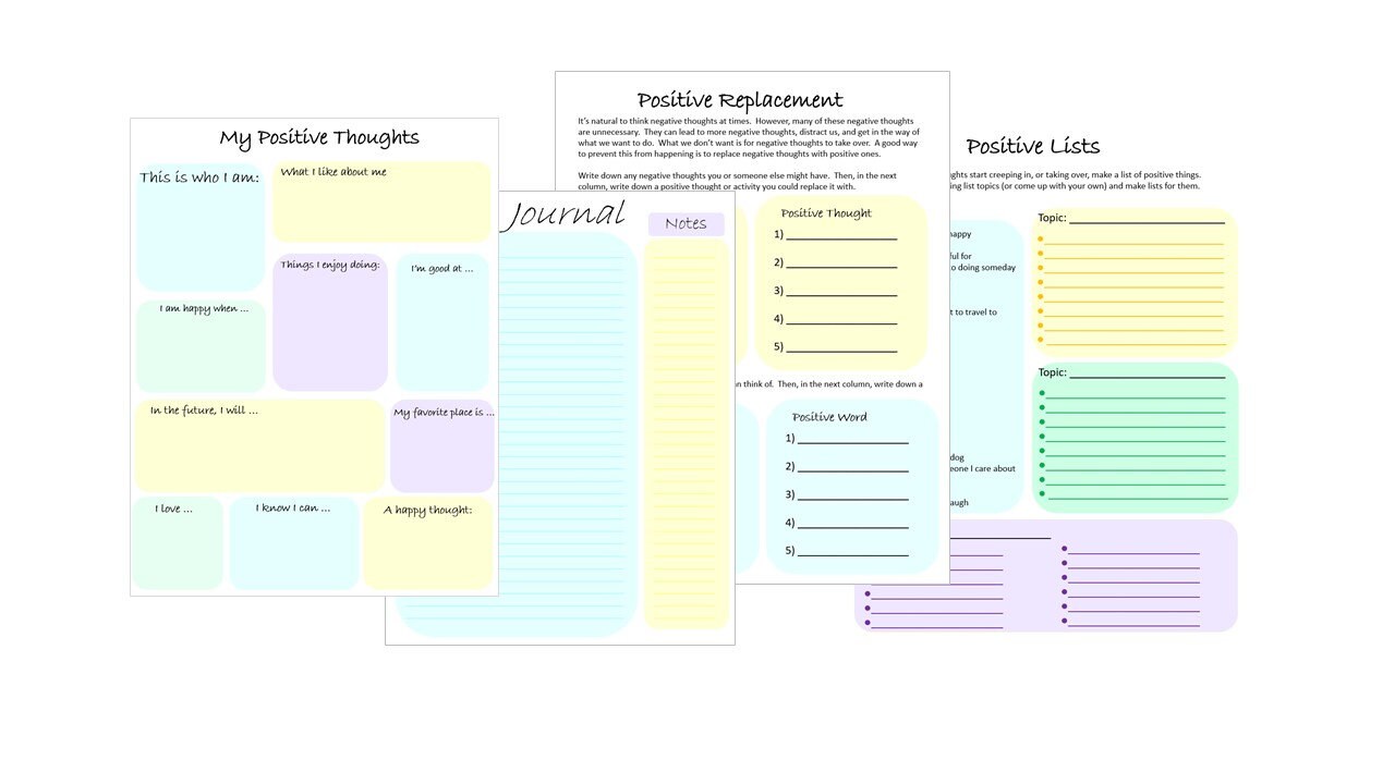 Kids and Teens Positive Thinking Power Pack, 60 Page Counseling Group ...