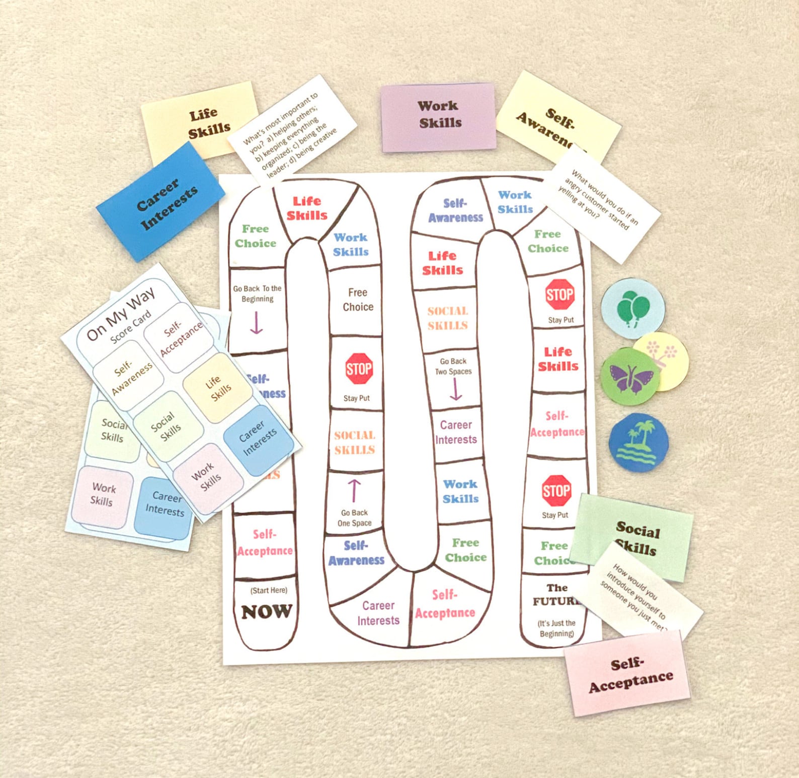 Life Skills Printable Board Game, Counseling Group Game, Adult ...