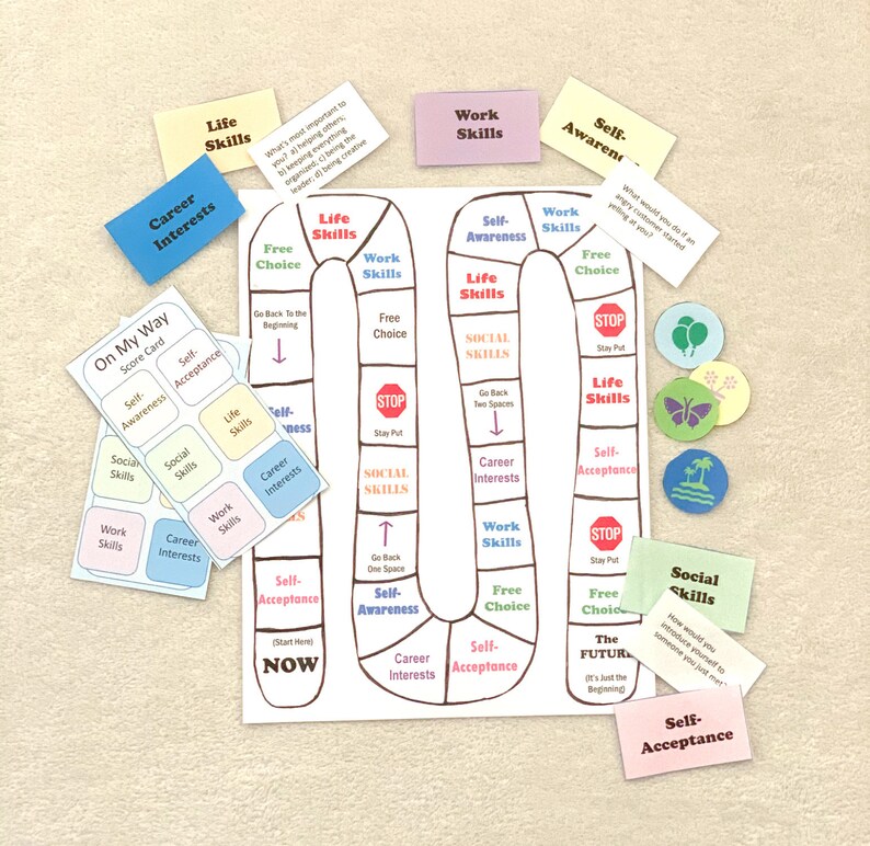 Life Skills Printable Board Game, Counseling Group Game, Adult ...