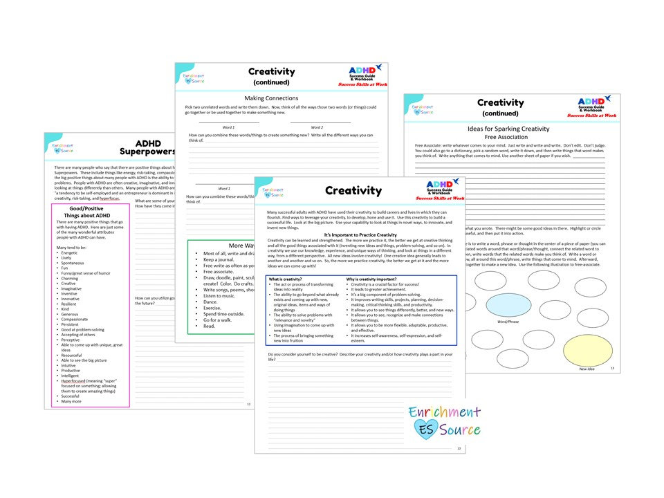 ADHD Success Skills in Action Workbook Using Research on - Etsy