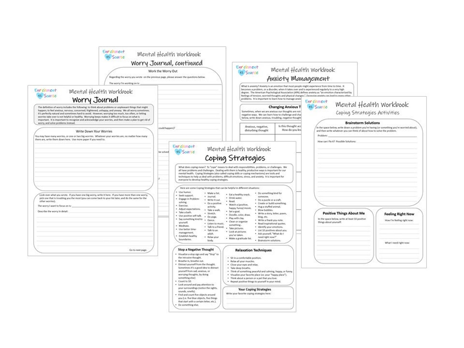 Kids Mental Health Workbook, Teens Mental Health Packet, Mental Health ...