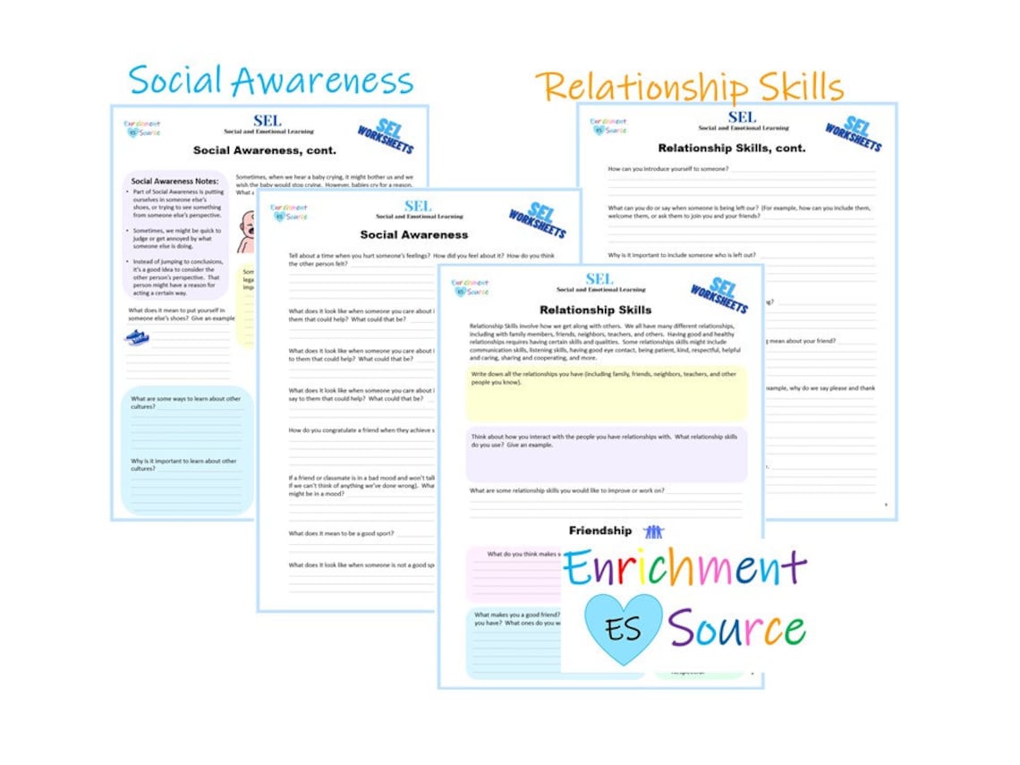 Social and Emotional Learning Worksheets SEL Worksheets - Etsy