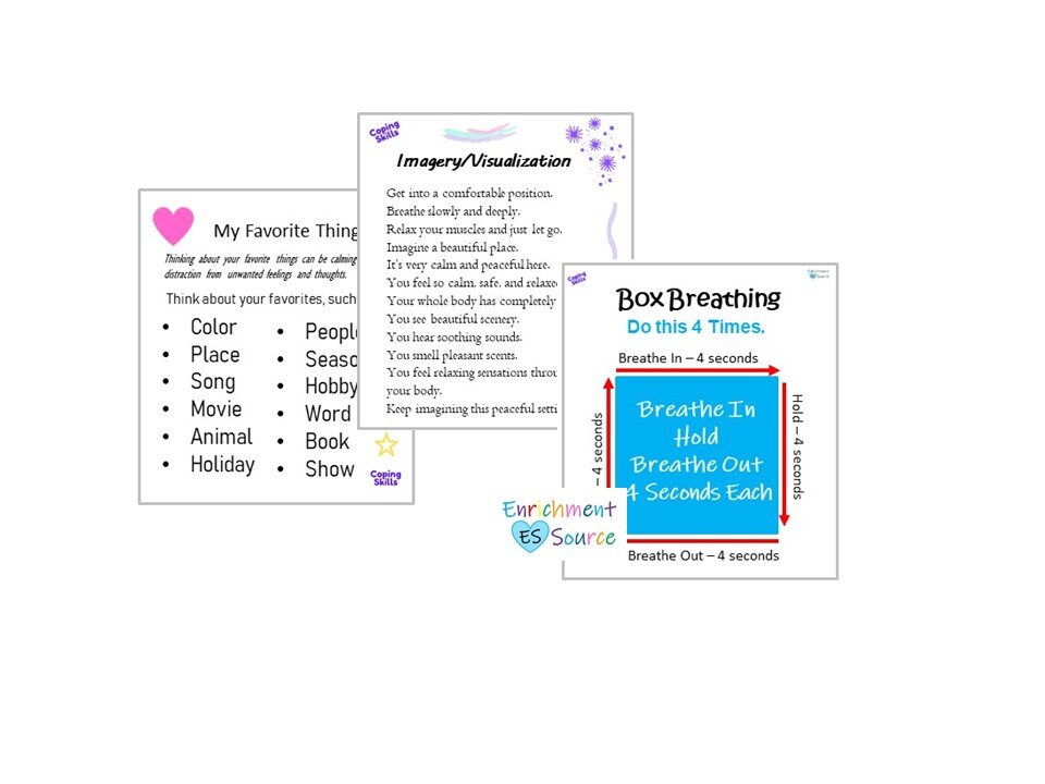 Coping Skills Cards Set, 18 Cards for Managing Stress, Worry, Anxiety ...