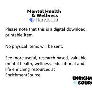 Mental Health Handouts, Wellness Handouts, Therapy Handouts, Therapist ...