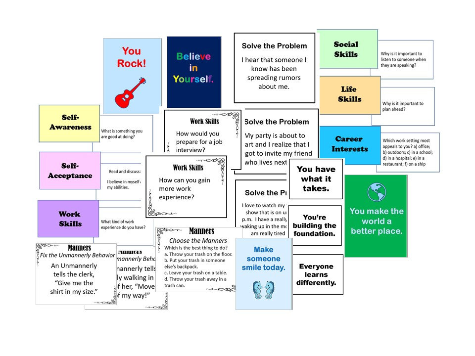 Counseling Flash Cards Mega Bundle, Social Skills Cards Power Pack ...
