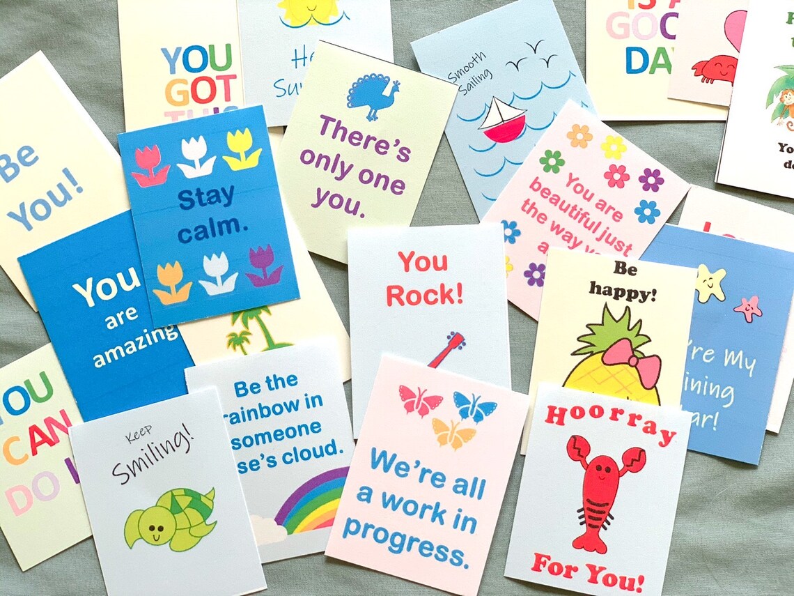 Positive Thoughts Printable Cards, Positivity Cards, Encouragement ...