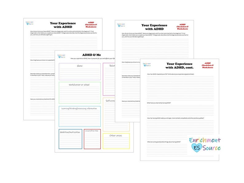ADHD Checklists and Worksheets, ADHD Symptoms and Characteristics ...