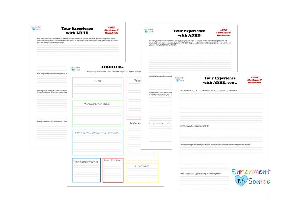ADHD Checklists and Worksheets, ADHD Symptoms and Characteristics ...