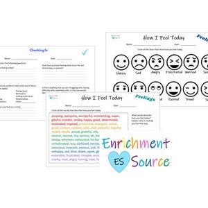Mental Health Check-in Packet, Mental Health Check in Sheets for ...