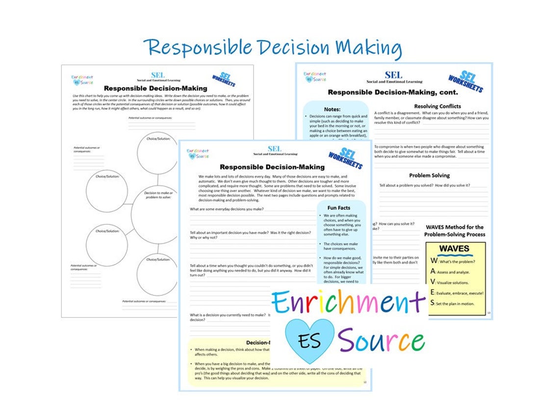 Social and Emotional Learning Worksheets SEL Worksheets - Etsy