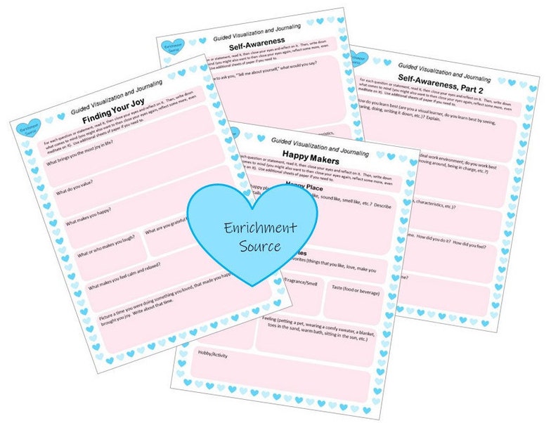Guided Visualization Journal, Positive Changes Printable Worksheets ...