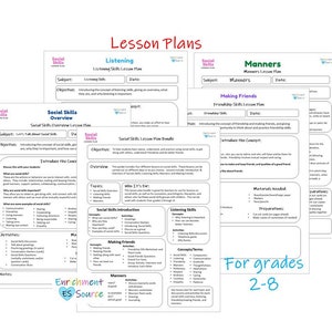 Social Skills Lesson Plan Bundle for Teachers, School Counselors ...