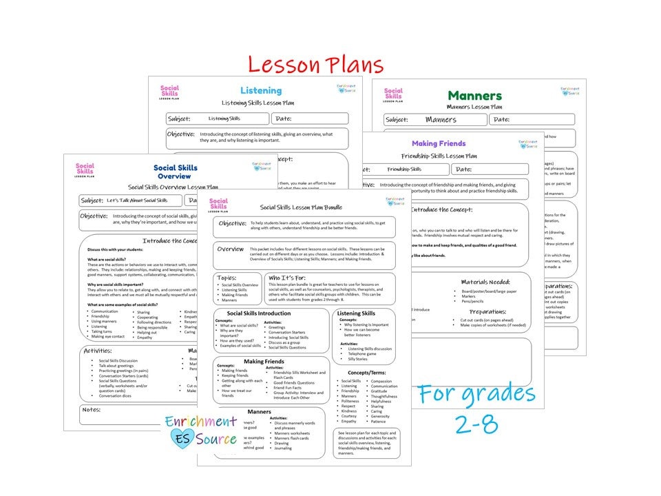Social Skills Lesson Plan Bundle for Teachers, School Counselors ...